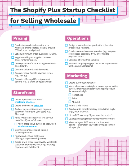 The Shopify Plus Startup Checklist for Selling Wholesale | AdRoll